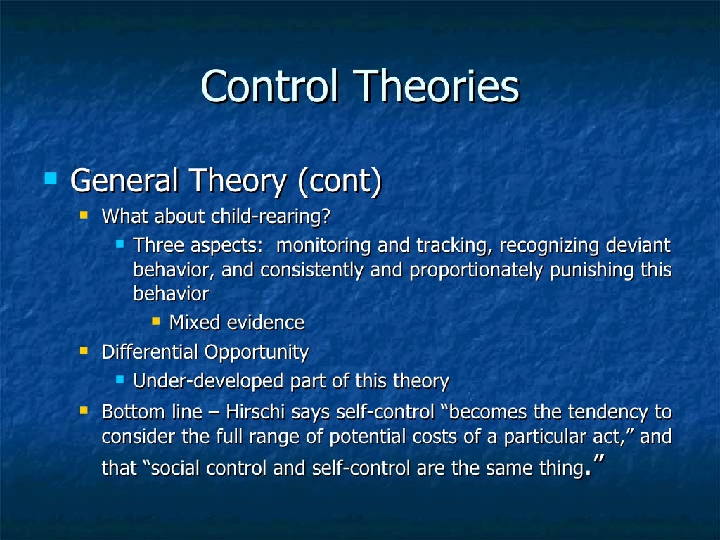 Control theories meaning of crime