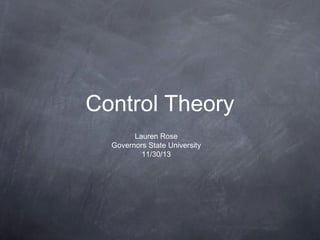 Control Theory and Self-Control | PPT