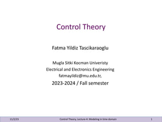 Control Theory Lecture 4: State-Space Representation | PDF