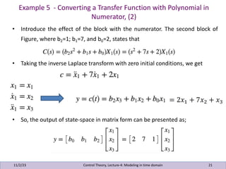 Control Theory Lecture 4: State-Space Representation | PPT