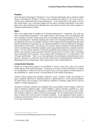 PCT: Perception Control Theory | PDF