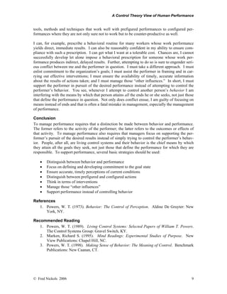 PCT: Perception Control Theory | PDF