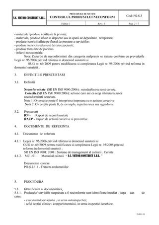 Controlul produsului-neconform victor construct | DOC