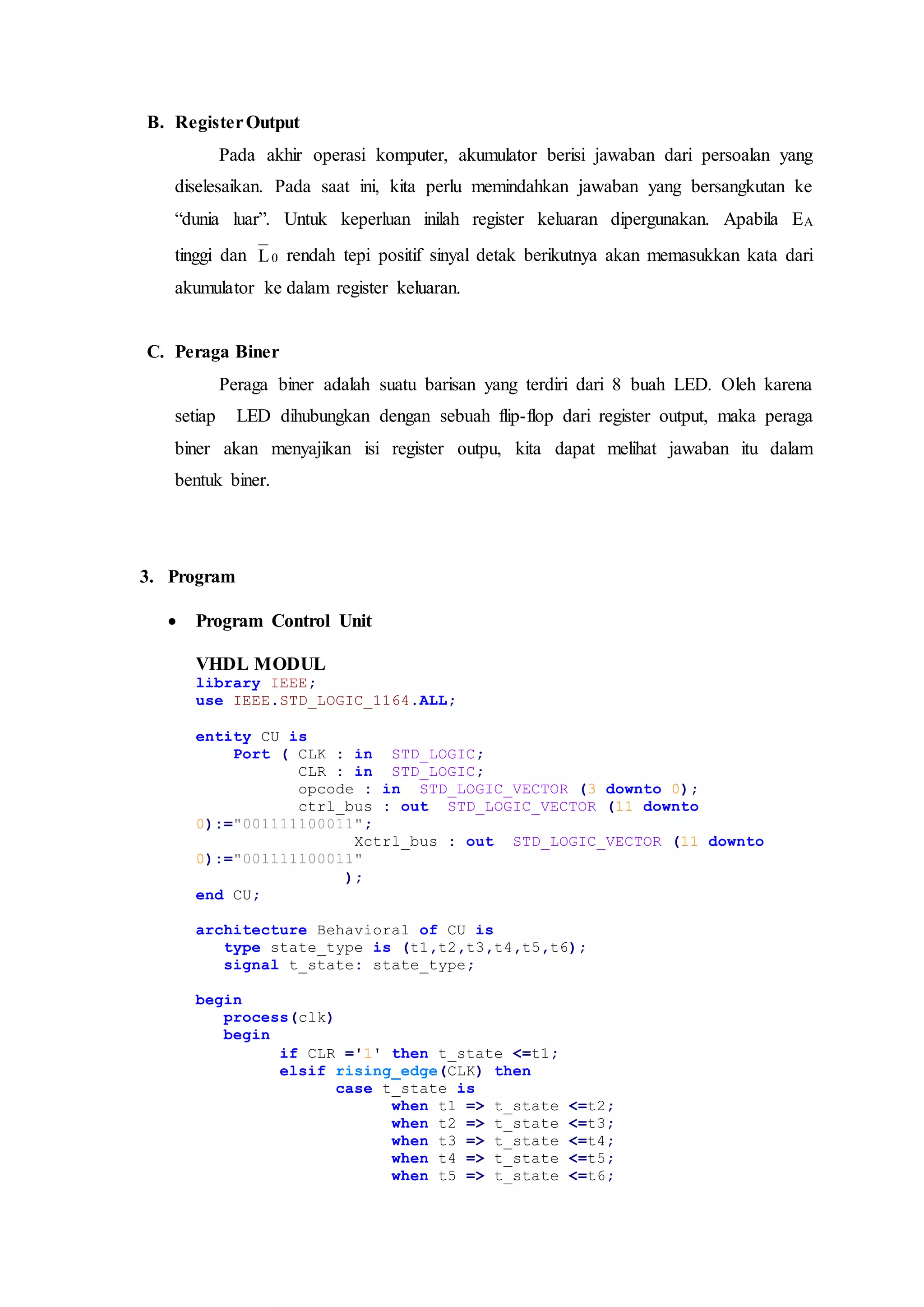 Control unit dan register output | DOCX