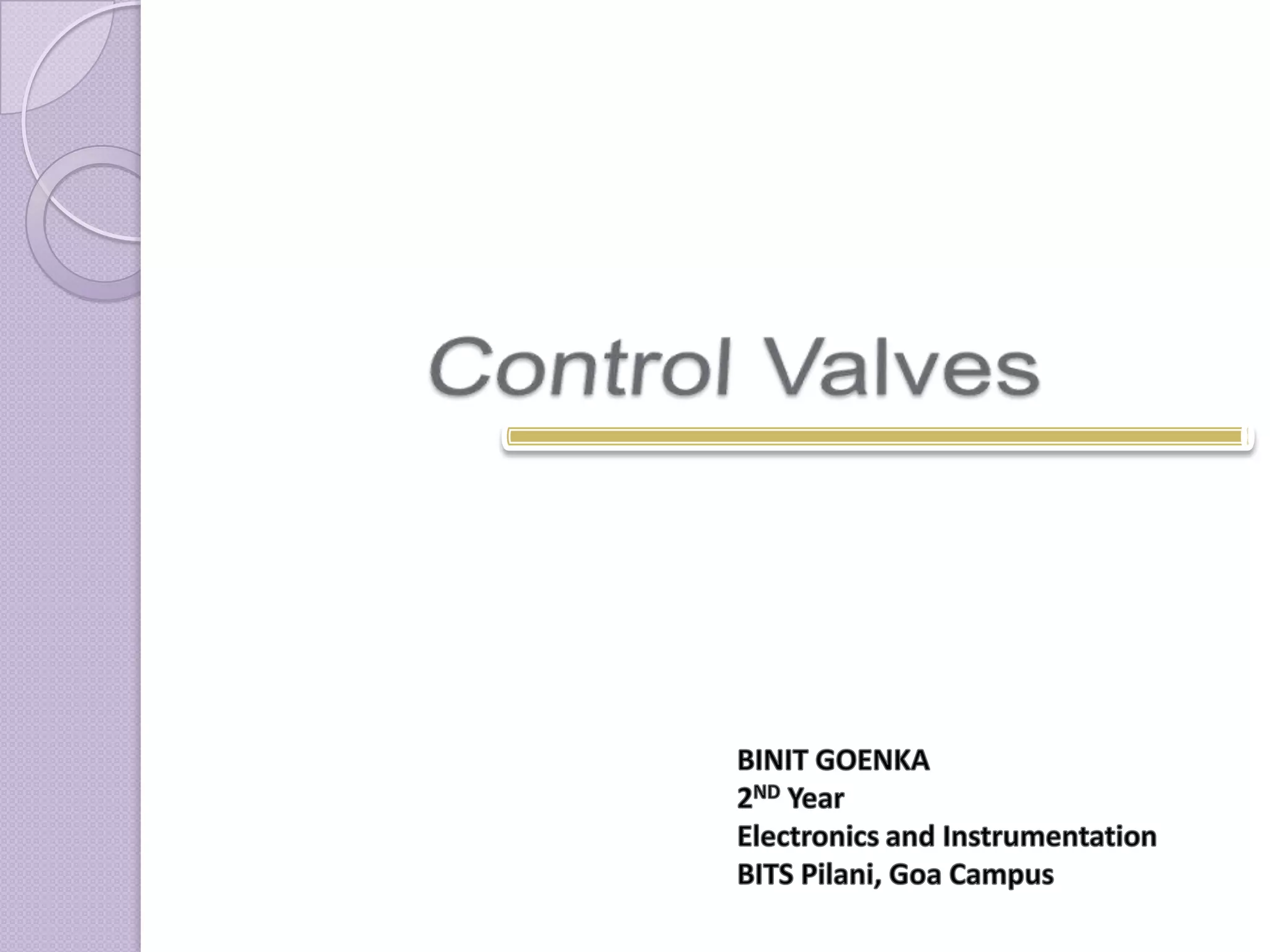 Control Valves | PPTX