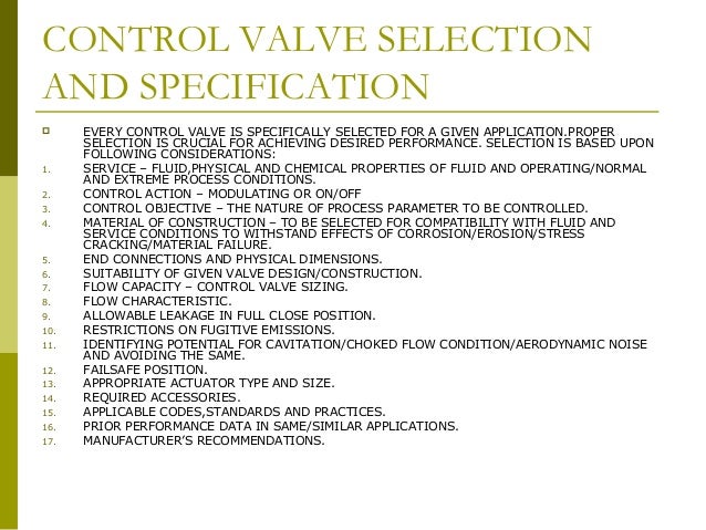 Control valves