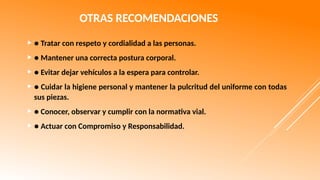 Control vehicular: idiagnostico, objetivos y recomendaciones | PPTX