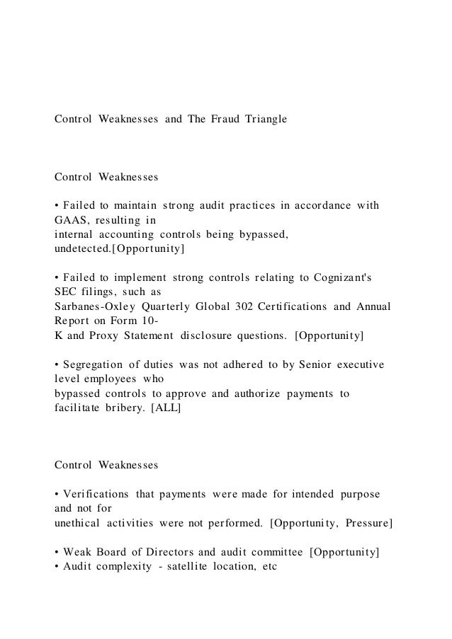 Control Weaknesses and The Fraud TriangleControl Weakn | PDF