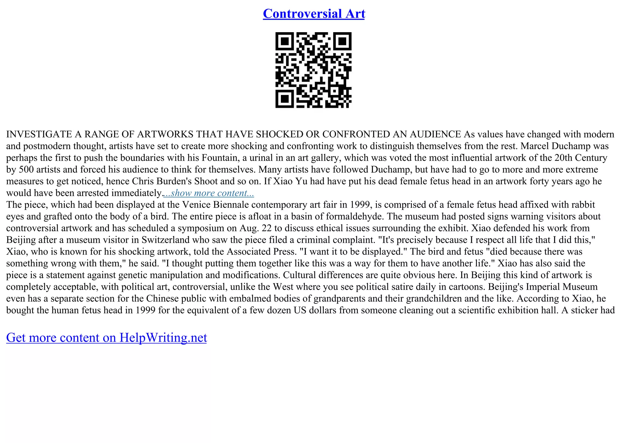 Controversial Art | PDF