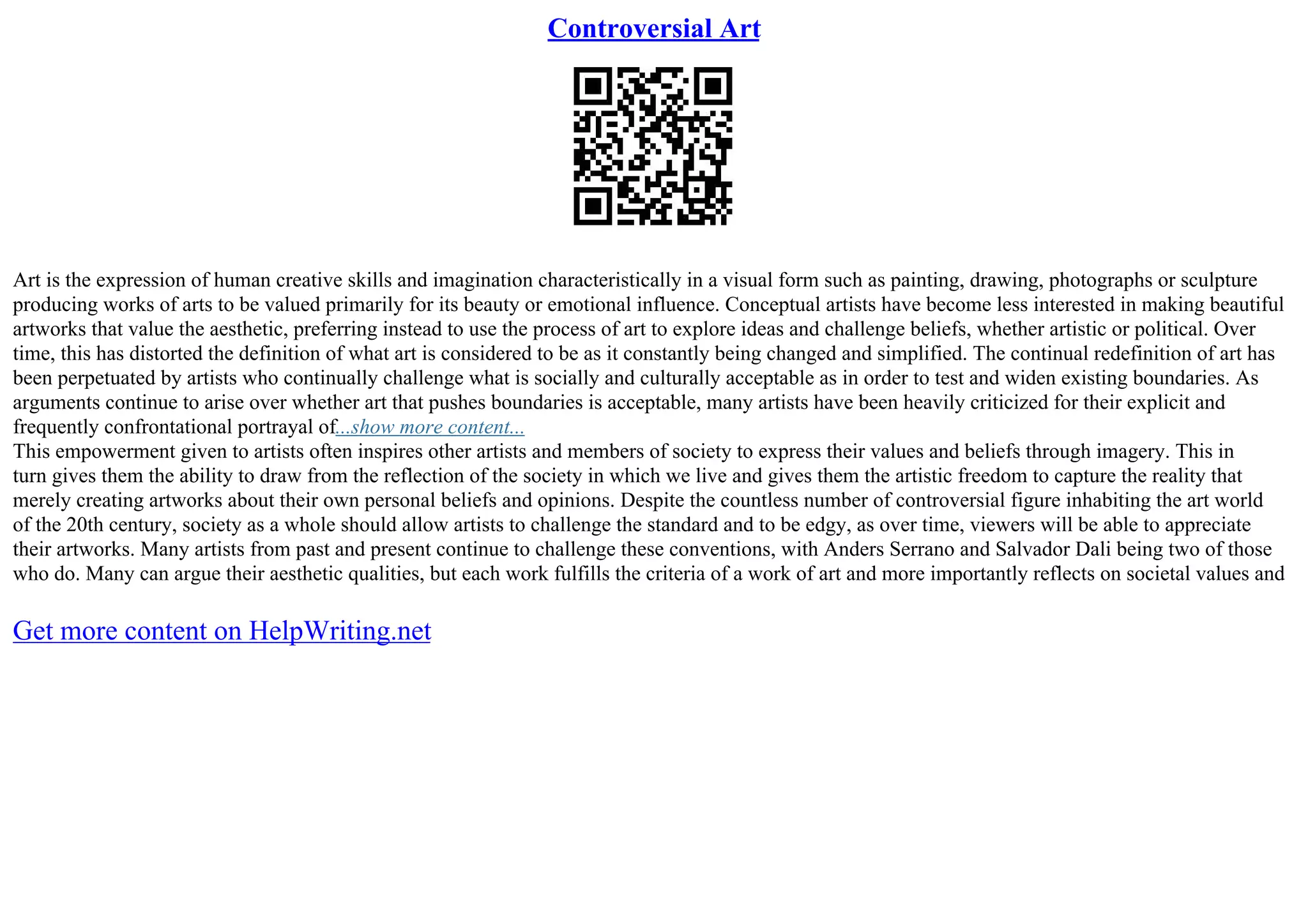 Controversial Art | PDF