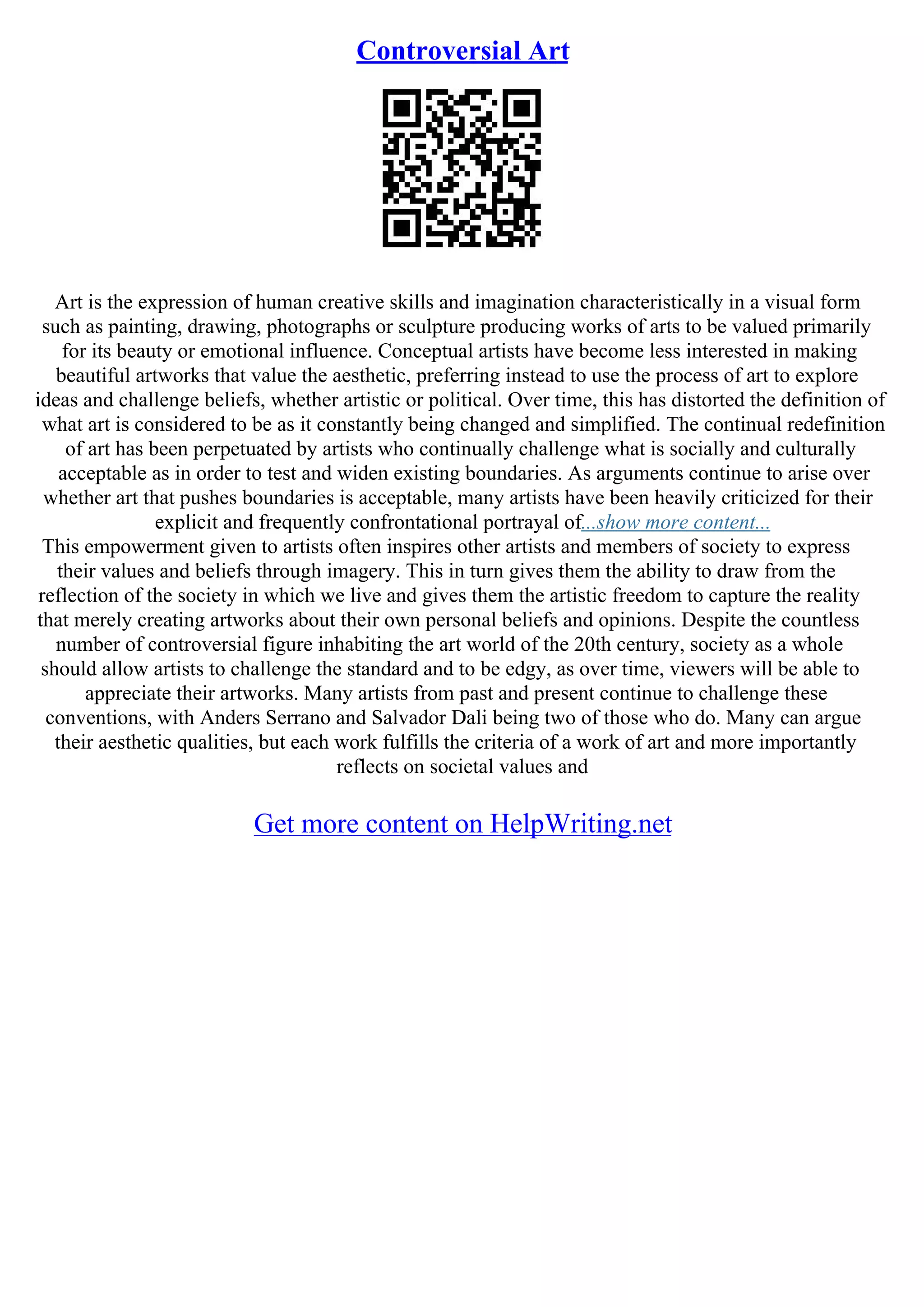 Controversial Essay Examples | PDF