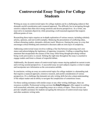 Controversial Essay Topics For College Students.pdf