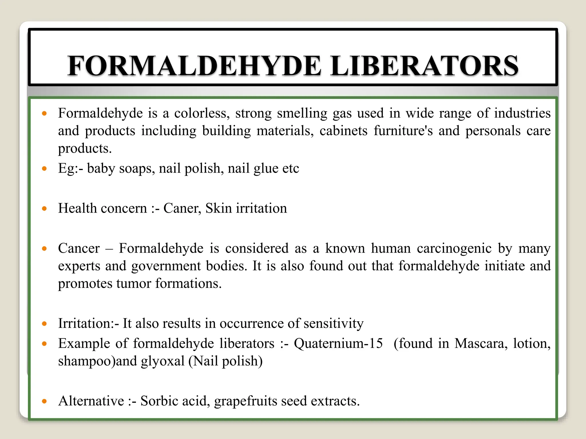 Title :- CONTROVERSIAL INGREDIENTS..pptx