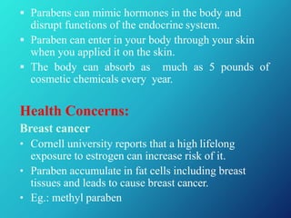 Controversial ingredients of cosmetics | PPTX