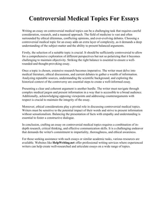 Controversial Medical Topics For Essays.pdf