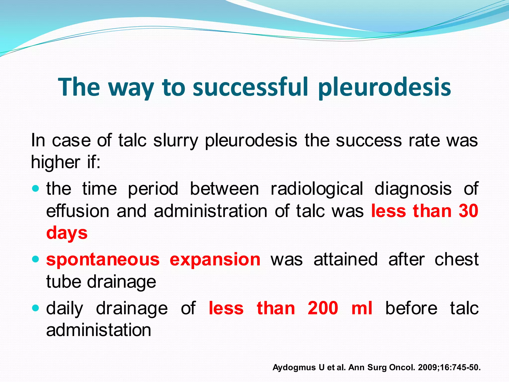 Controversies in Pleurodesis | PPT
