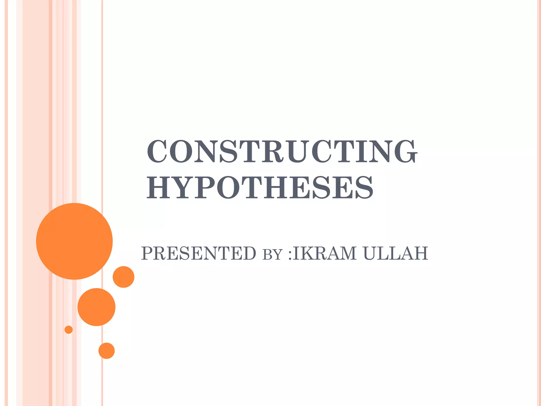 Contructing hypothesis | PDF