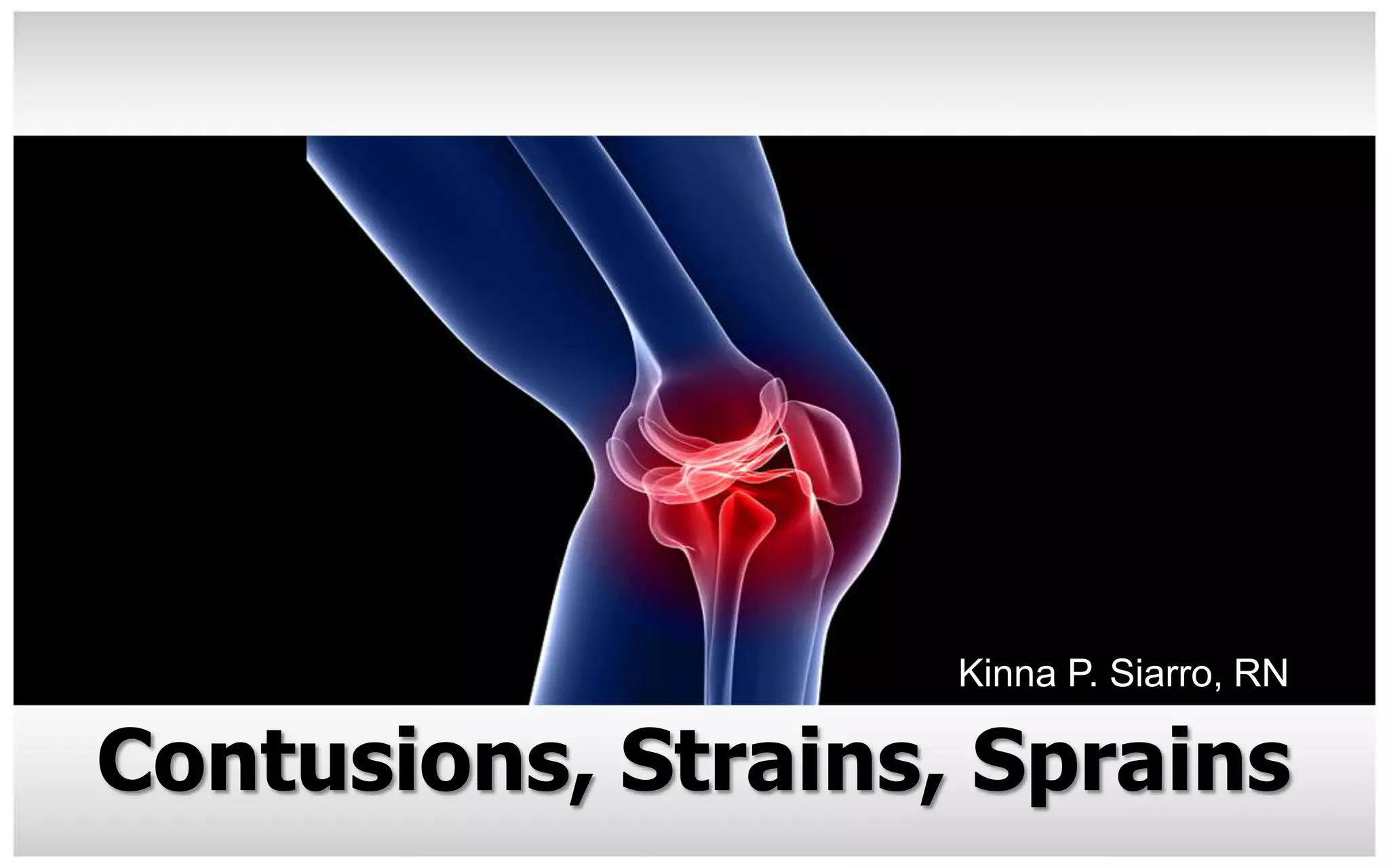Contusions, strains and sprains | PPTX
