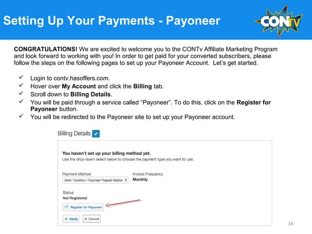 Getting Started with the CONtv Affiliate Program | PPT | Personal Finance