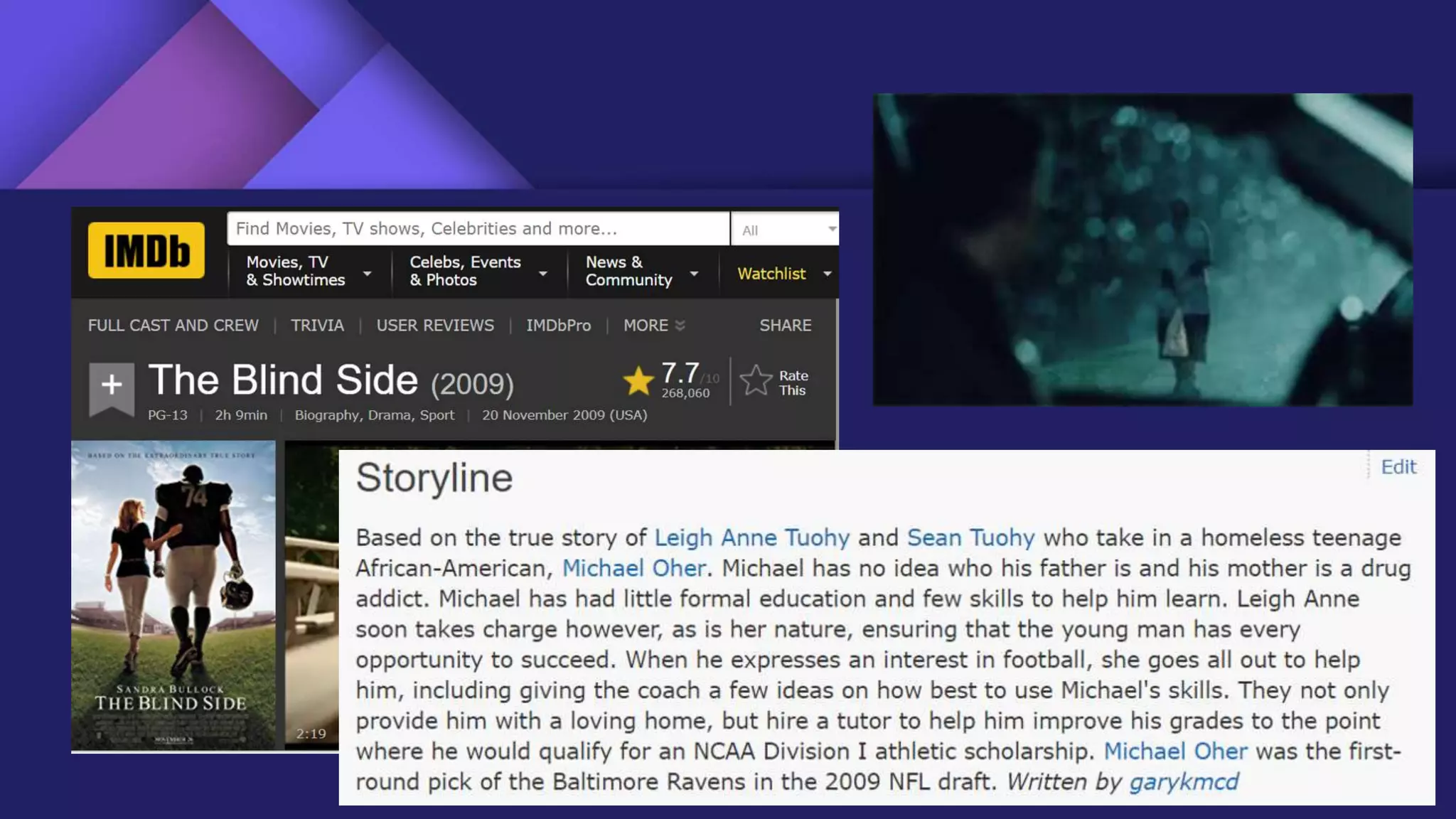 An Inspiring Movie: The Blind Side 2009 | PPTX | Drama | Genres