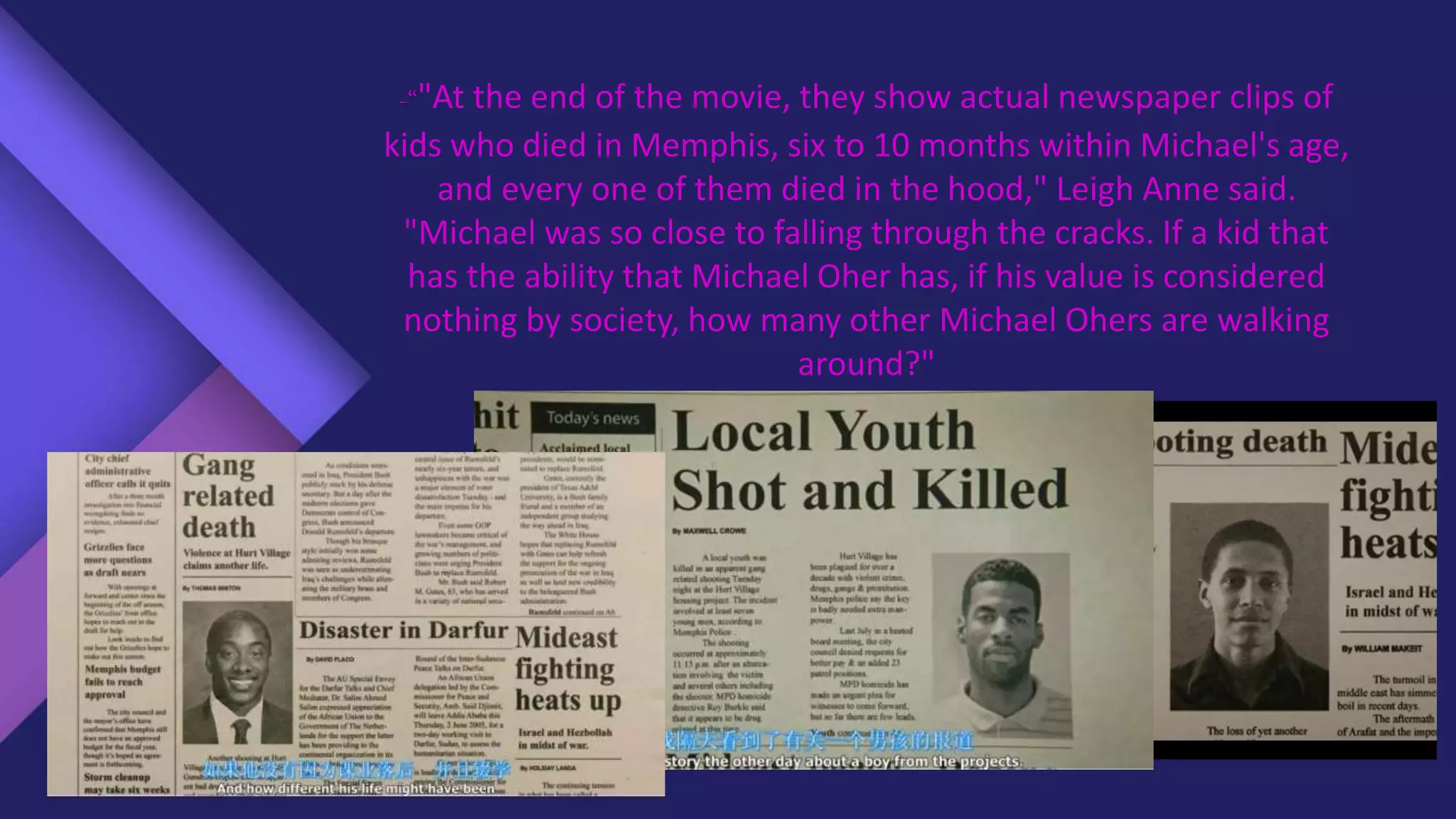 An Inspiring Movie: The Blind Side 2009 | PPTX | Drama | Genres