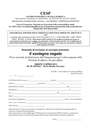 Convegno cesp lucca sostegno programma | PDF