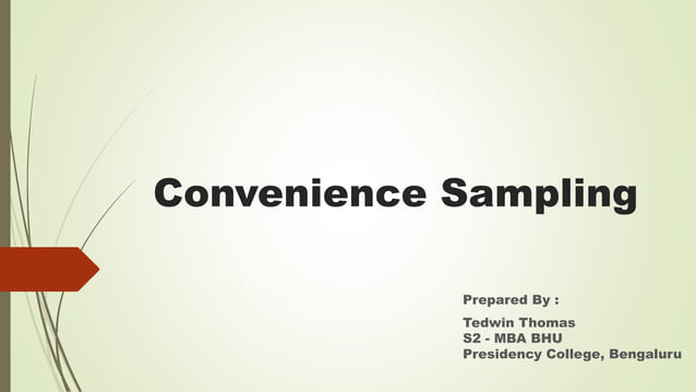 Convenience sampling | PPTX