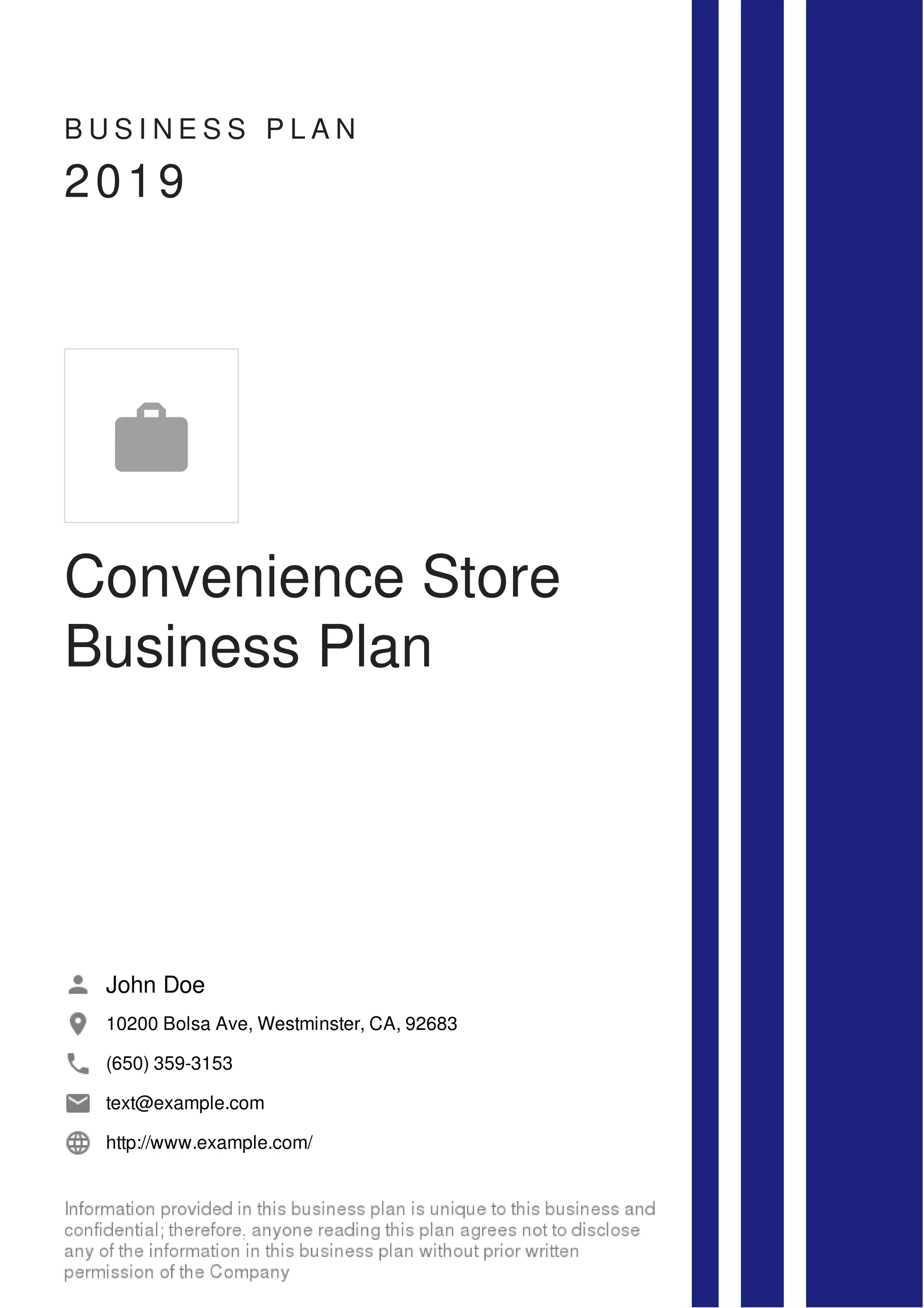 Convenience store business plan example | PDF