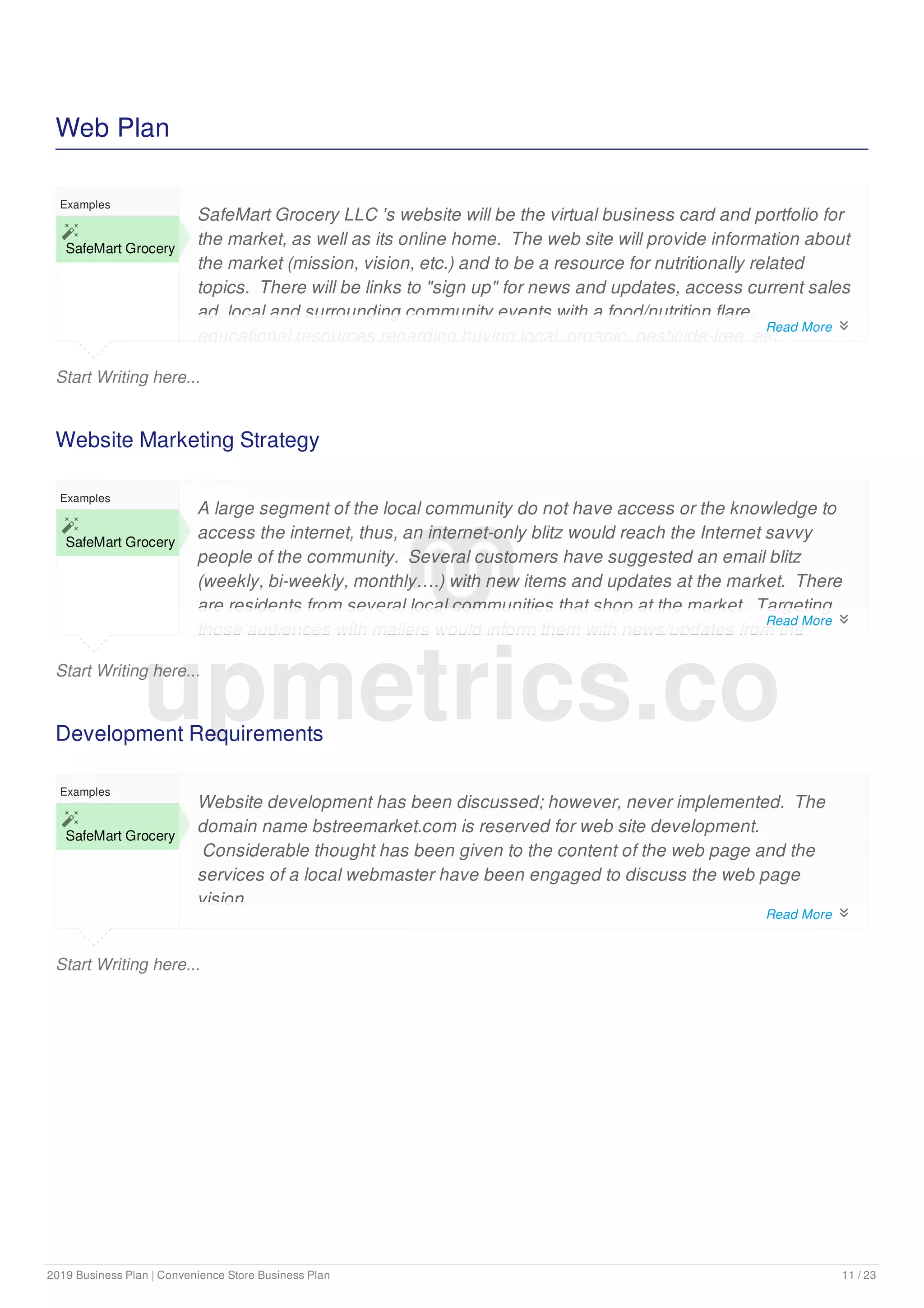 Convenience store business plan example | PDF
