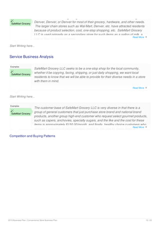 Convenience store business plan example | PDF