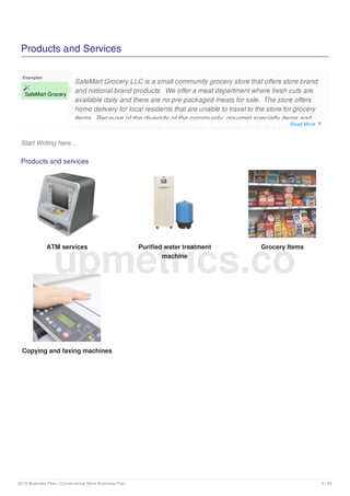 Convenience store business plan example | PDF