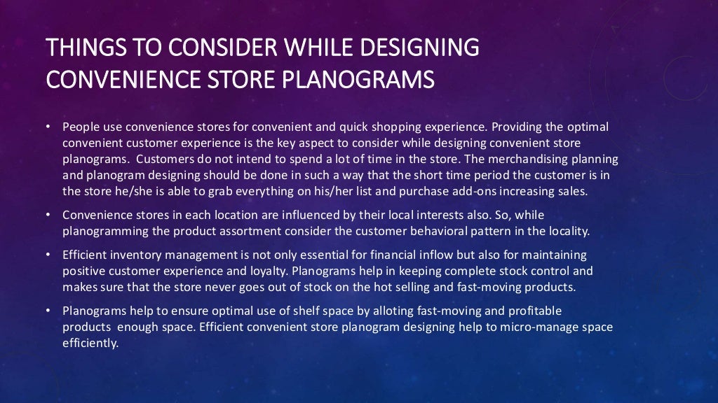 Convenience Store Planograms