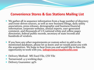 Convenience stores & gas stations mailing list | PPT