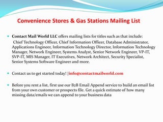 Convenience stores & gas stations mailing list | PPT