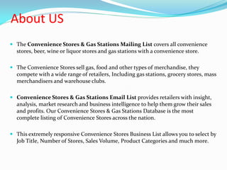 Convenience stores & gas stations mailing list | PPT
