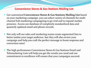 Convenience stores & gas stations mailing list | PPT