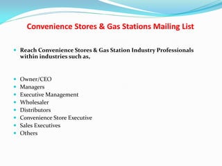 Convenience stores & gas stations mailing list | PPT
