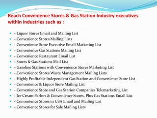 Convenience stores & gas stations mailing list | PPT