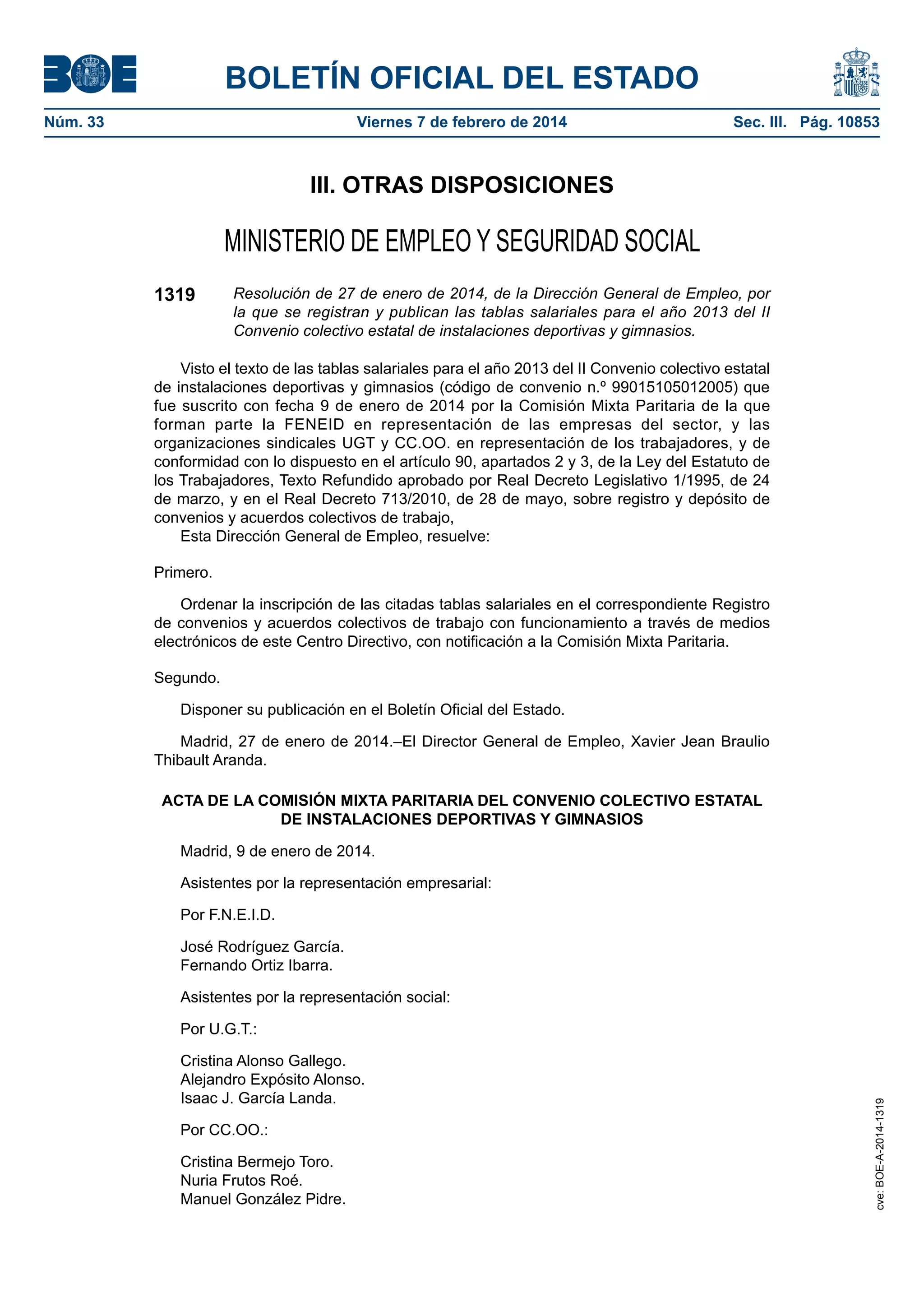 Convenio colectivo estatal de intalaciomes deportivas y gimnasios | PDF