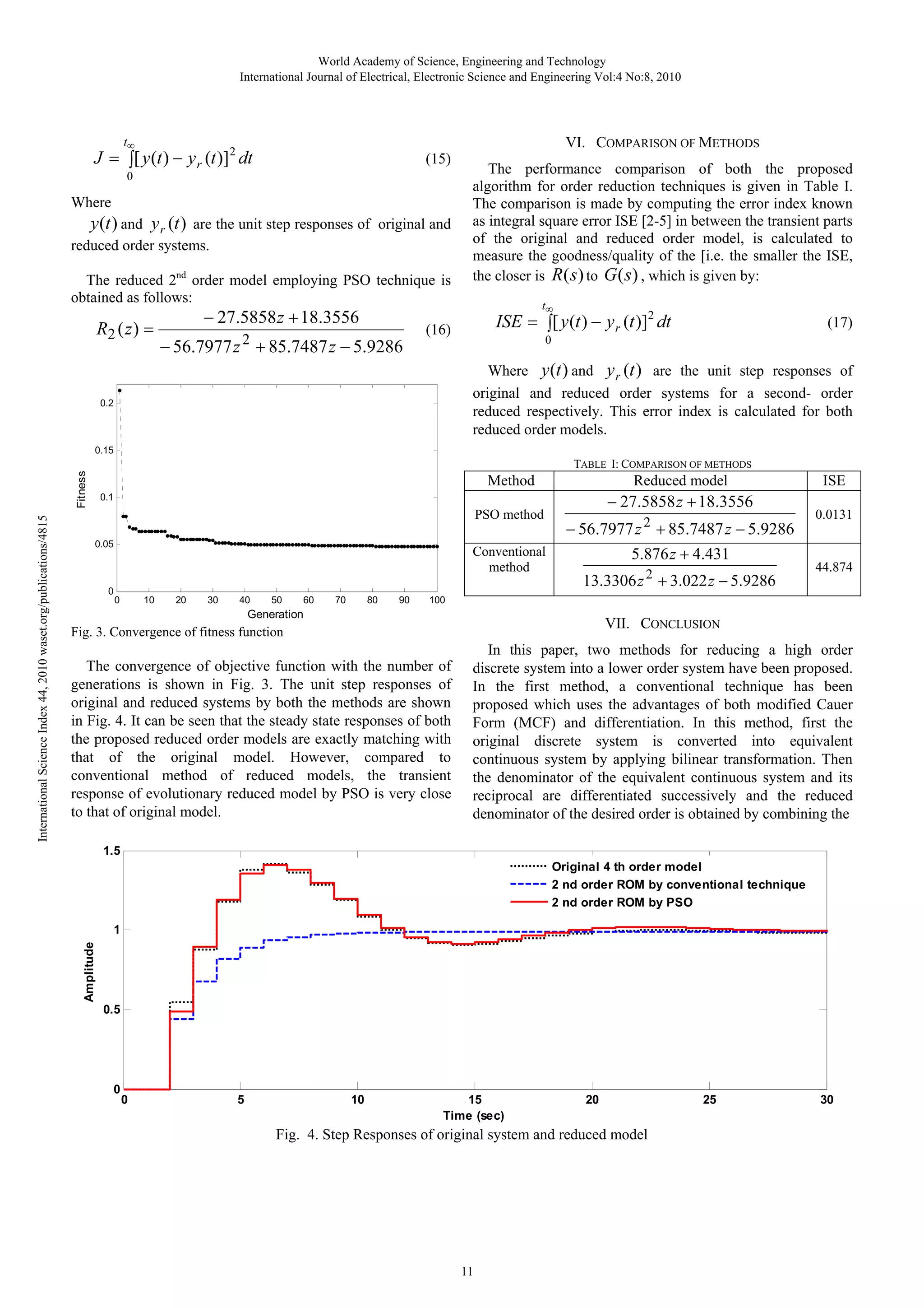Conventional And Pso Based Approaches For Model Reduction Of Siso Discrete Systems Pdf