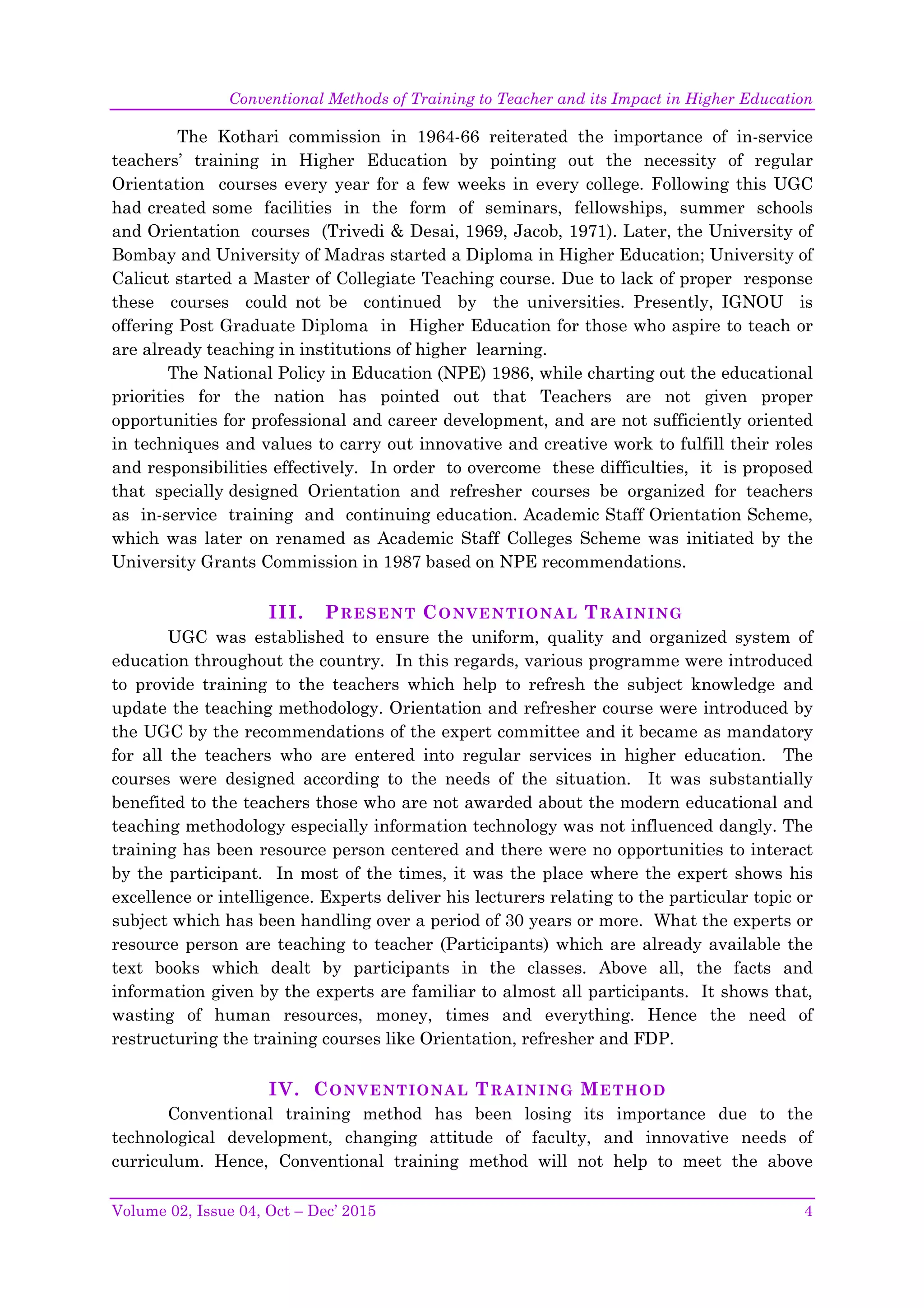 Conventional methods-of-training-to-teacher-and-its-impact-in-higher ...