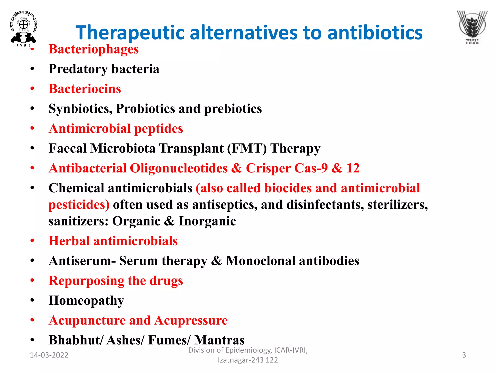 Conventional and non conventional antibiotic alternatives | PDF