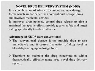 Conventional and novel drug delivery system. | PPTX