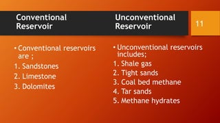 Conventional and Unconventional Reservoirs | PPTX