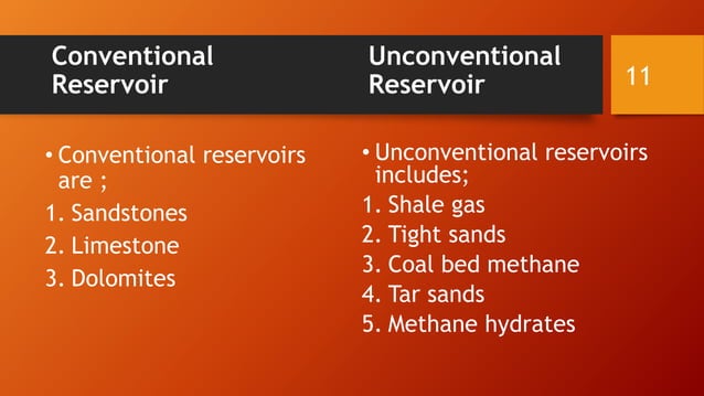 Conventional and Unconventional Reservoirs | PPT