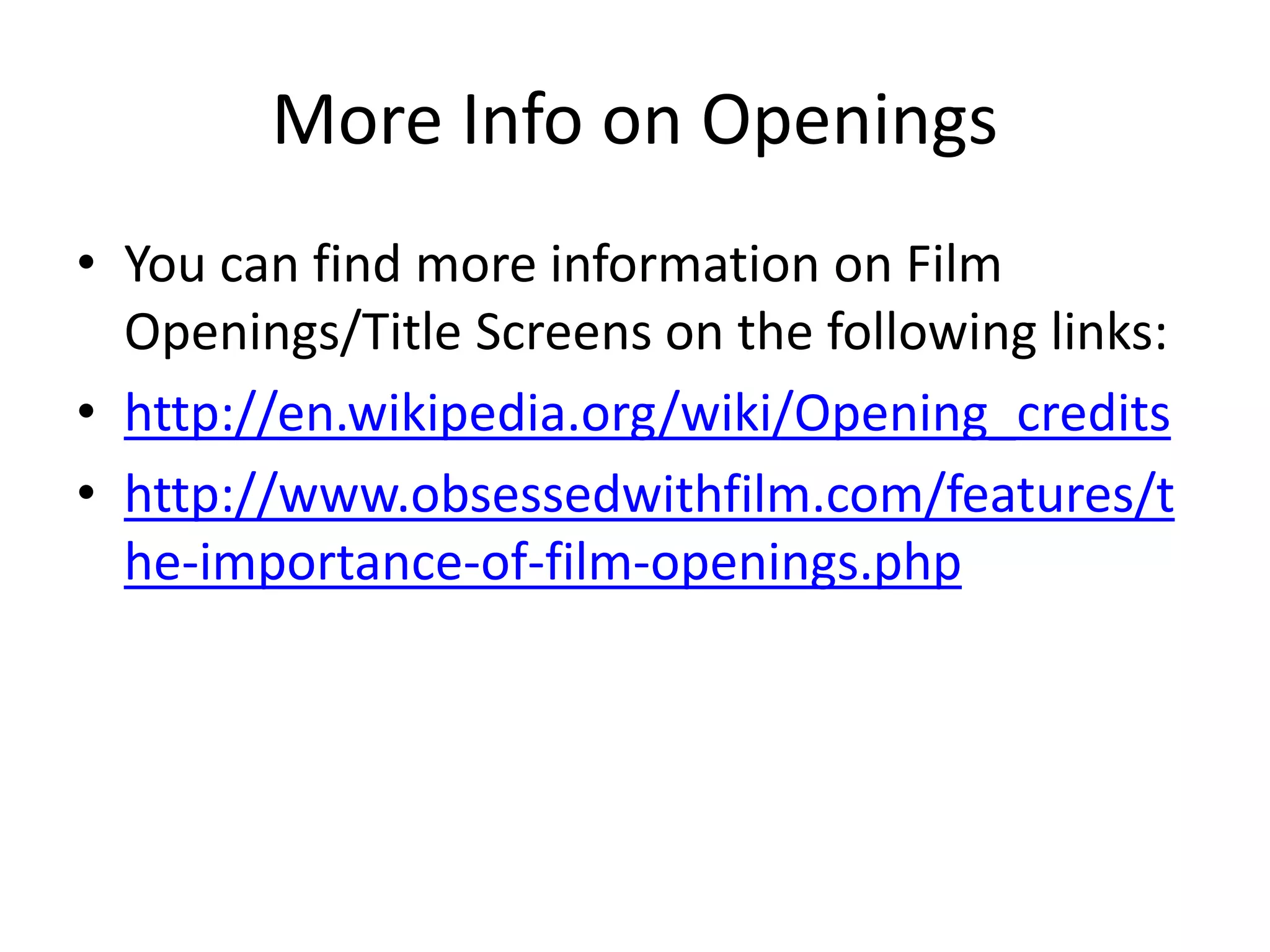 Conventional film openings | PPTX