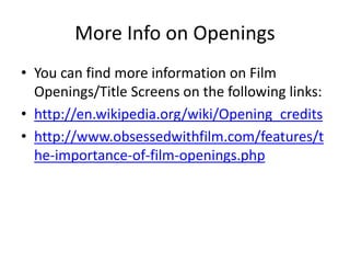 Conventional film openings | PPTX