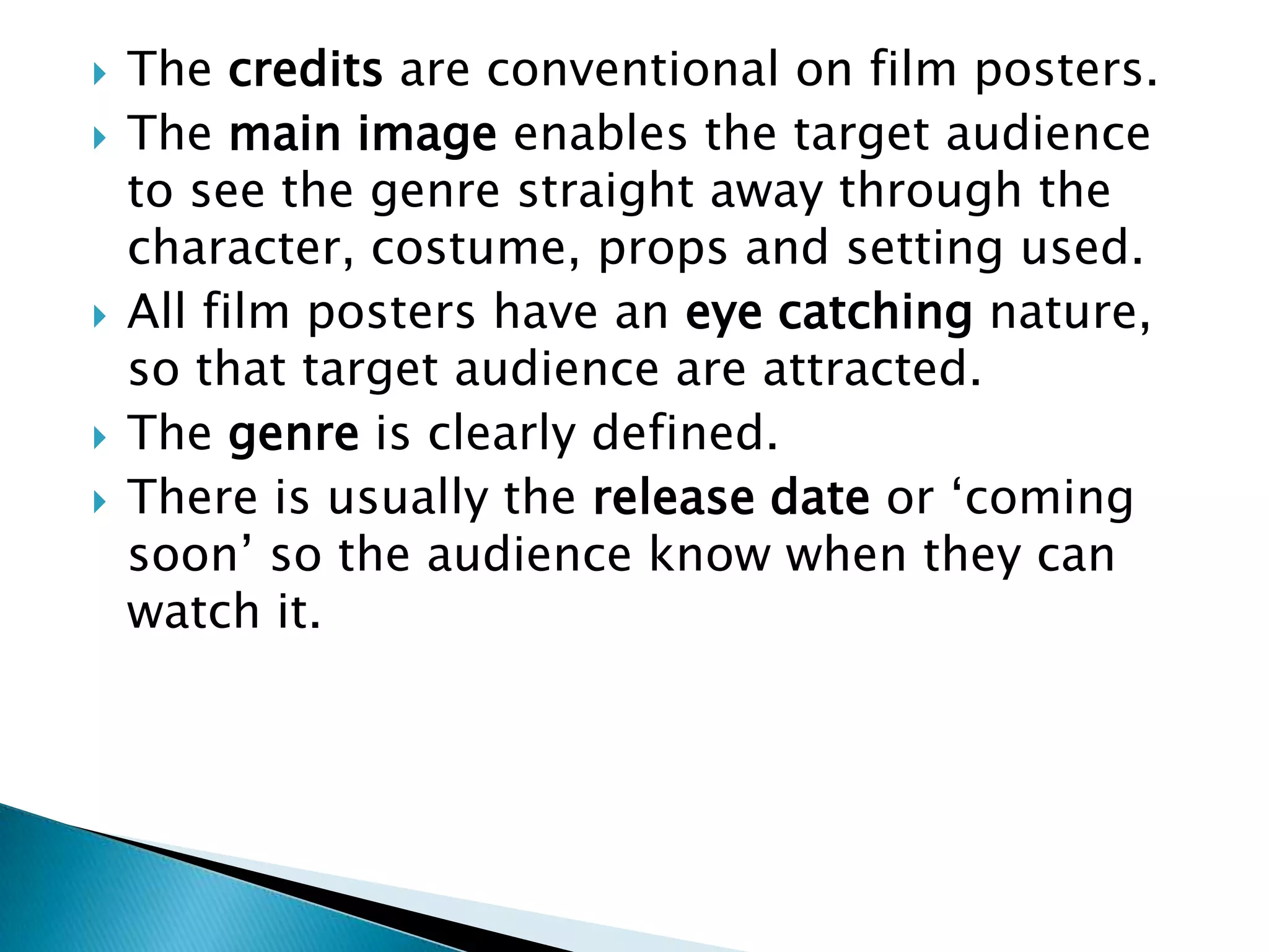 Conventional film poster traits | PPTX