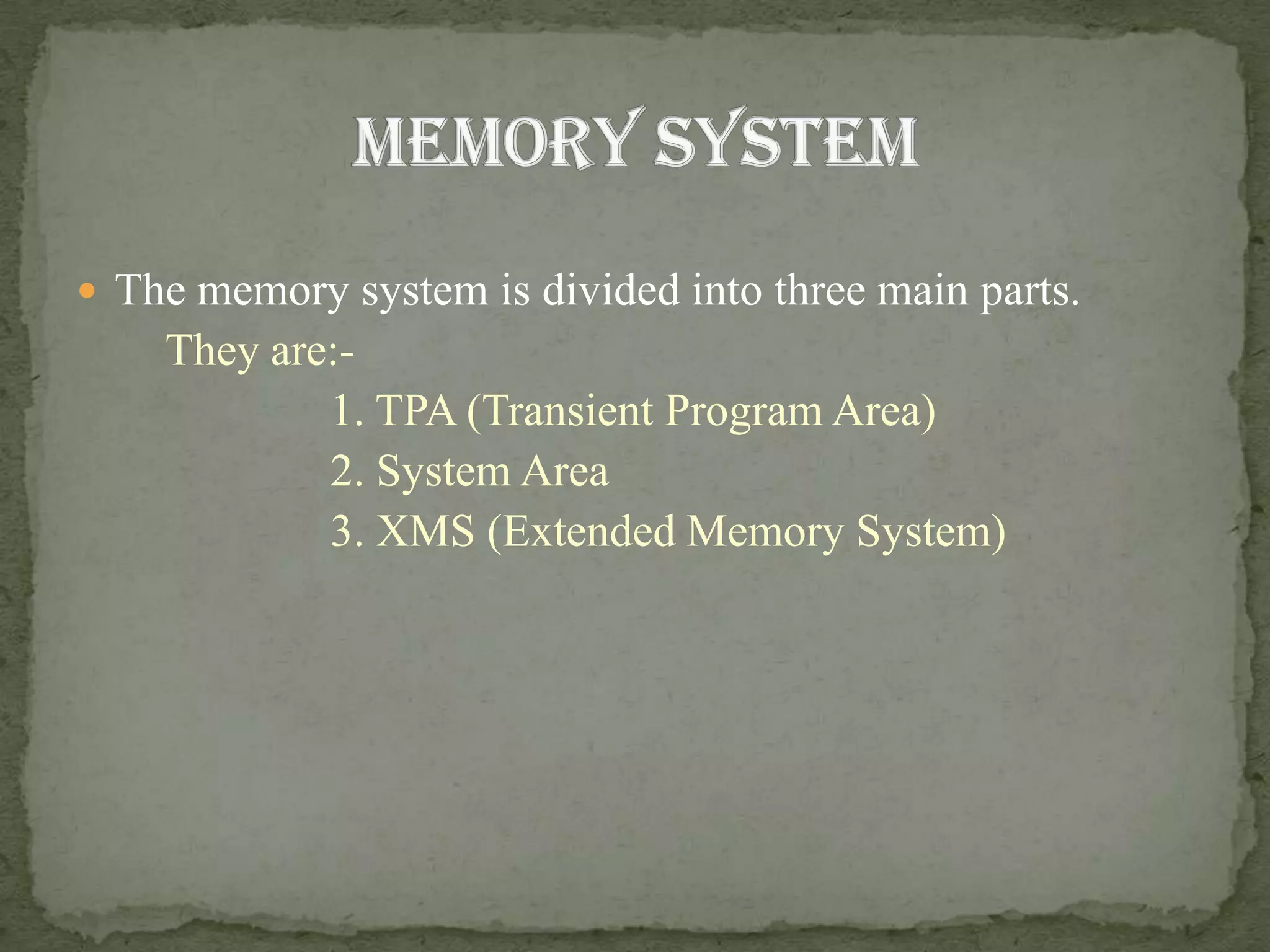 Conventional memory | PPTX | Operating Systems | Computer Software and ...