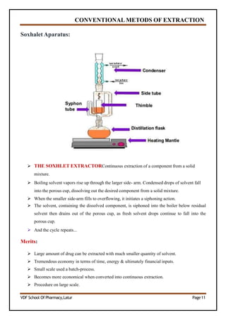 Conventional methods of extraction ppt | PPTX